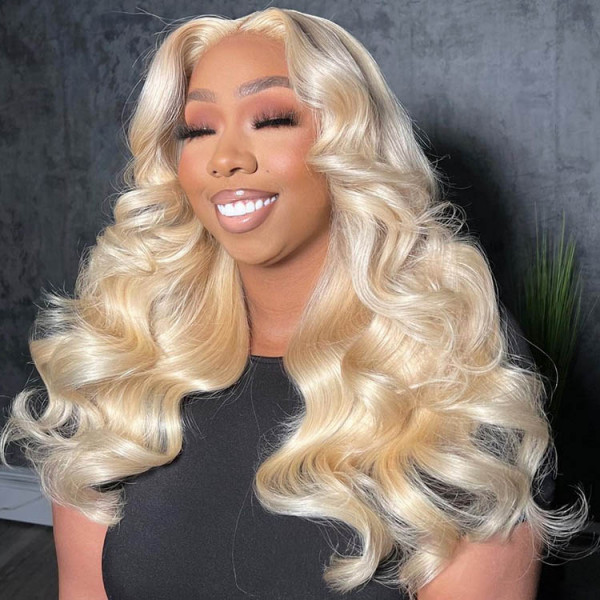 613 Hair Body Wave Blonde Lace Front Wigs 150 200 Density Transparent Lace Wig Wiggins Hair