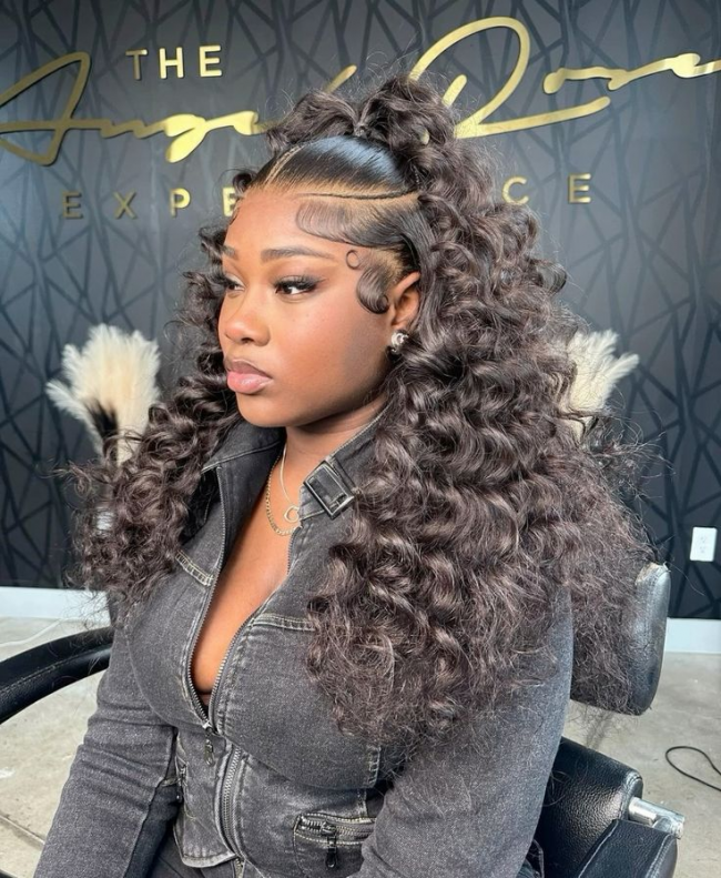 Bouncy Wand Curls Pre Styled 13x6 HD Lace Front Wig With Braids Wiggins Hair